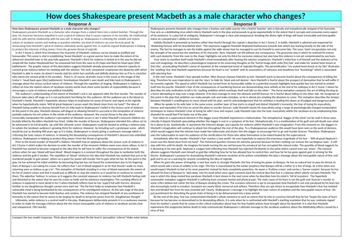 Macbeth Model responses | Teaching Resources