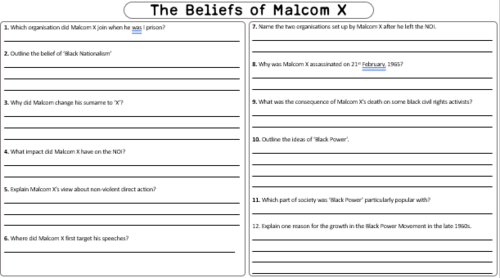 Malcom X Black Power Movement - Civil Rights - USA Conflict Home ...