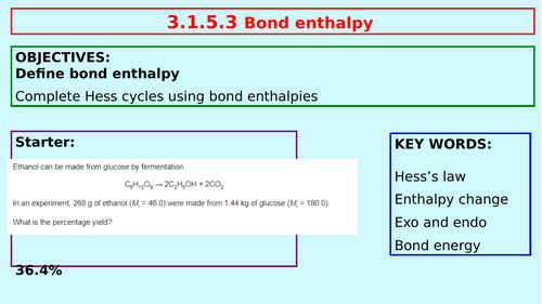 3. Bond enthalpies - AS Chemistry | Teaching Resources