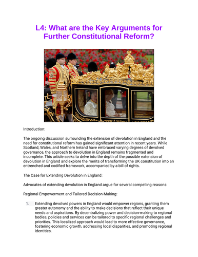 Constitutional Reform | Teaching Resources