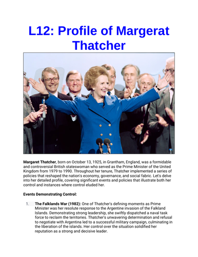 Margaret Thatcher | Teaching Resources