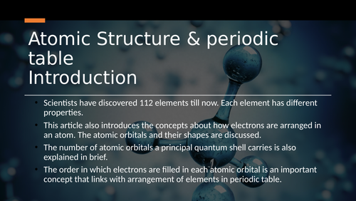 Atomic structure and Periodic Table lesson | Teaching Resources