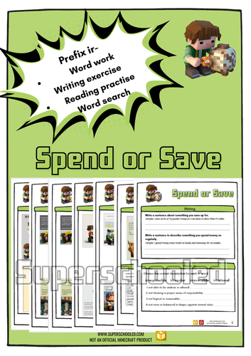 English Worksheets for Home schooling: Spend or save, grammar, phonics ...