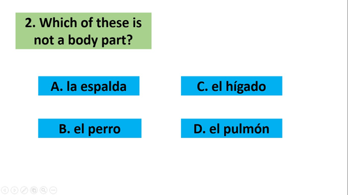 Spanish Body parts/ illness Quiz | Teaching Resources
