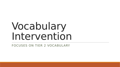 Vocabulary Intervention | Teaching Resources
