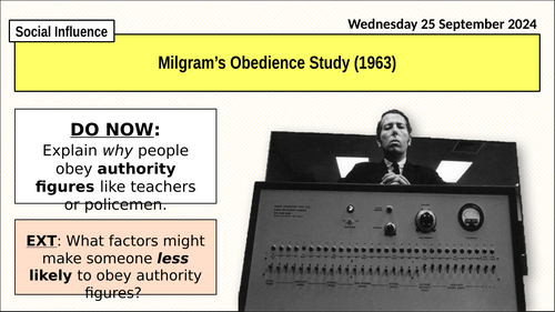 AQA A-Level Psychology - MILGRAM'S OBEDIENCE STUDY (1963) [Social ...