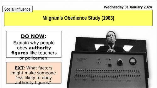 A-Level Psychology - MILGRAM'S OBEDIENCE STUDY (1963) [Social Influence ...