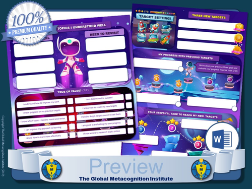 Target Setting Worksheets (x20) [Targets, Target, Metacognition ...