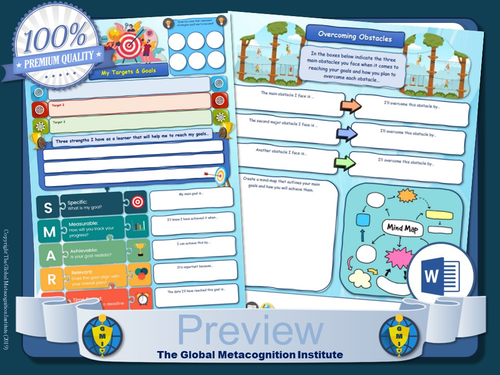 Target Setting Worksheets (x20) [Targets, Target, Metacognition ...