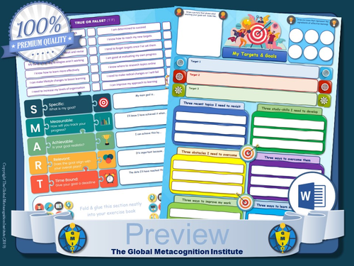Target Setting Worksheets (x20) [Targets, Target, Metacognition ...