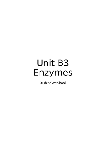 AS Biology Enzymes CAIE (full chapter workbook and powerpoint ...