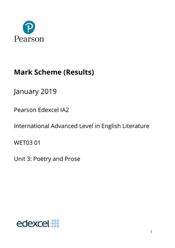Edexcel IAL English Literature Unit 3 - Poetry and Prose | Teaching ...