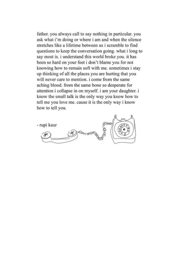 Rupi Kaur Father poetry lesson character, voice, speaker, identity ...