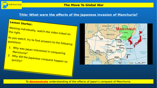 IB History - Japanese Invasion of Manchuria | Teaching Resources