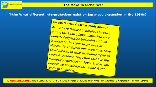 IB History - Interpretations of Japanese Expansion | Teaching Resources