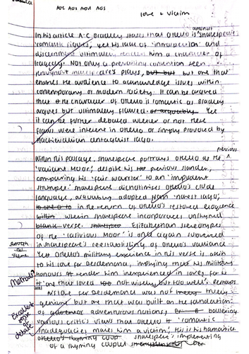 A-LEVEL ENGLISH LIT | Paper 1: Love through the ages | Othello Band 5 ...