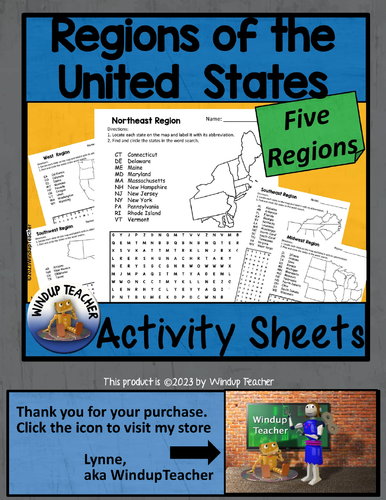 Regions of the United States Word Search Activity Sheets | Teaching ...
