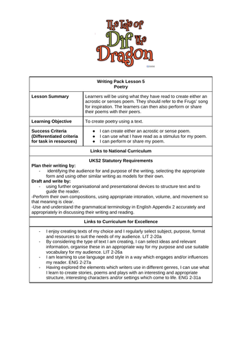 The Tale of Dif the Dragon KS2 Full SOW | Teaching Resources