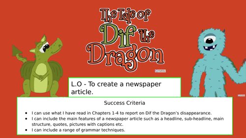 The Tale of Dif the Dragon KS2 Full SOW | Teaching Resources