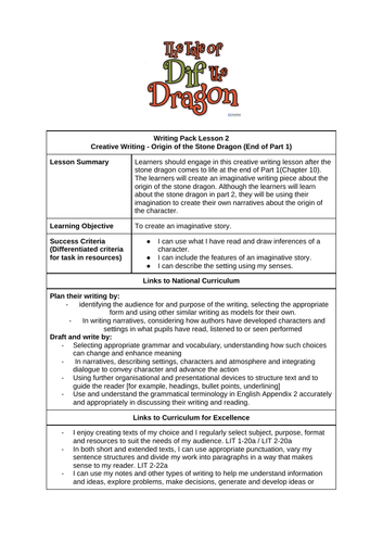 The Tale of Dif the Dragon KS2 Full SOW | Teaching Resources