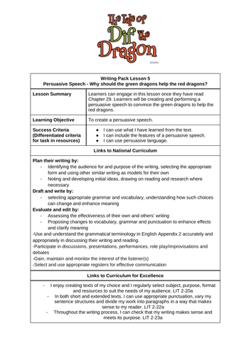 The Tale of Dif the Dragon KS2 Full SOW | Teaching Resources