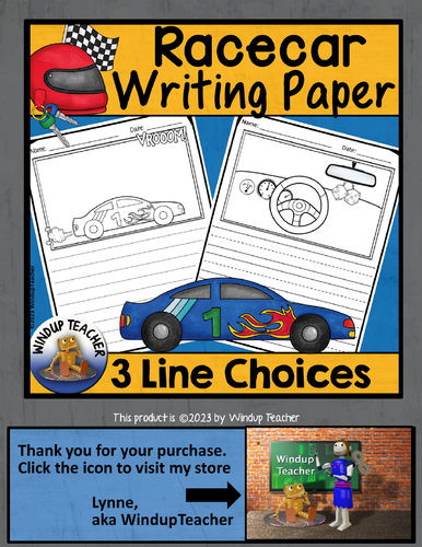 Racecar Writing Papers | Teaching Resources