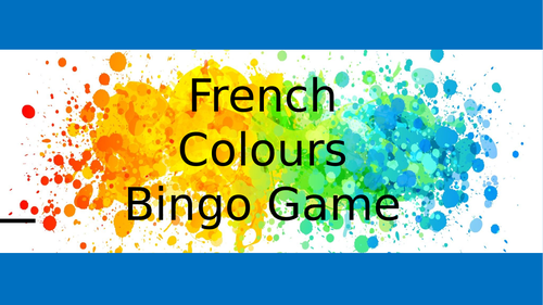 French Colours Bingo Game Activity | Teaching Resources
