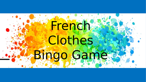 French Clothes Bingo Game Activity | Teaching Resources