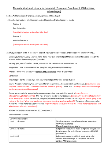 Edexcel Paper 1 Question Guidance | Teaching Resources