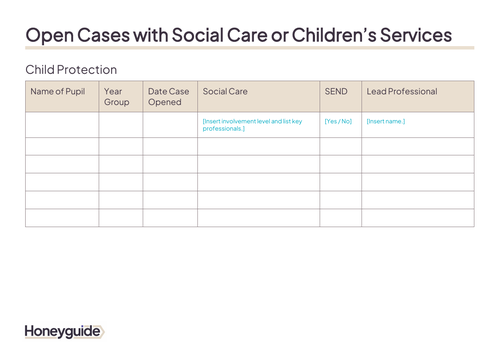 Safeguarding Referrals Log | Teaching Resources