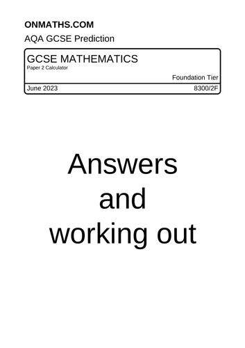 [Post Paper 1] Maths GCSE 2023 AQA Paper 2 Foundation Predicted Paper ...
