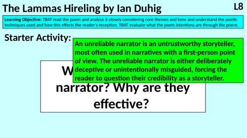 The Lammas Hireling A Level Lesson | Teaching Resources