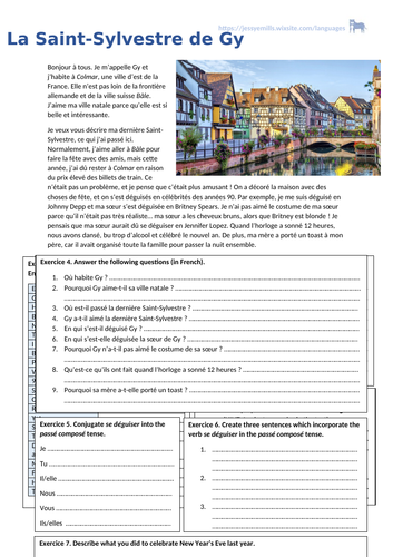 French Reading Comprehension - Celebrations | Teaching Resources