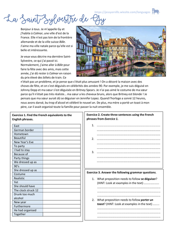 French Reading Comprehension - Celebrations | Teaching Resources