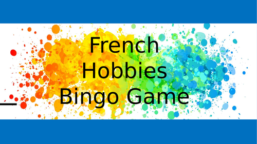 French Hobbies Bingo Game Activity | Teaching Resources