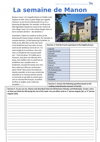 French Reading Comprehension - Free Time | Teaching Resources