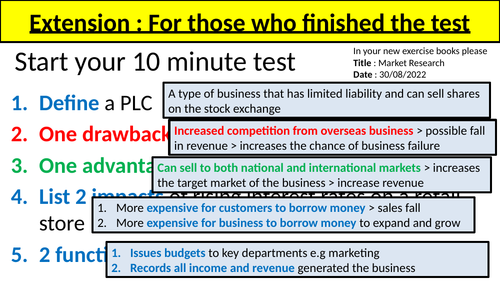 IGCSE Business - Edexcel - Market Research | Teaching Resources