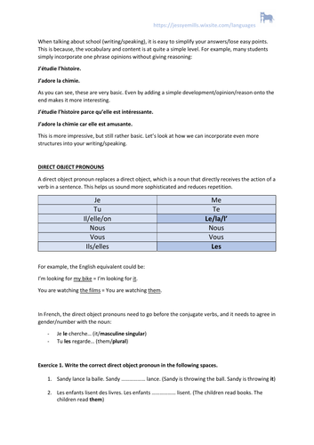 French Writing - School | Teaching Resources