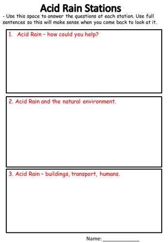 Acid Rain Activity KS3 | Teaching Resources
