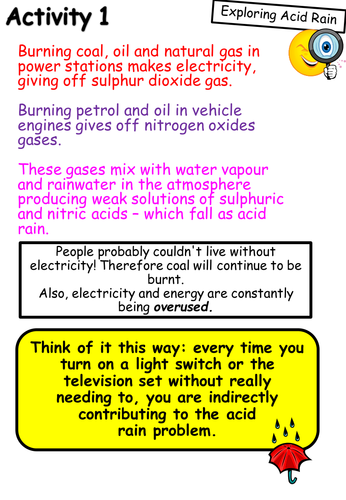 Acid Rain Activity KS3 | Teaching Resources