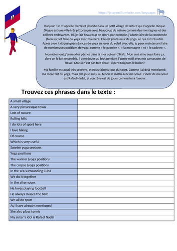 French Vocabulary - Sports | Teaching Resources