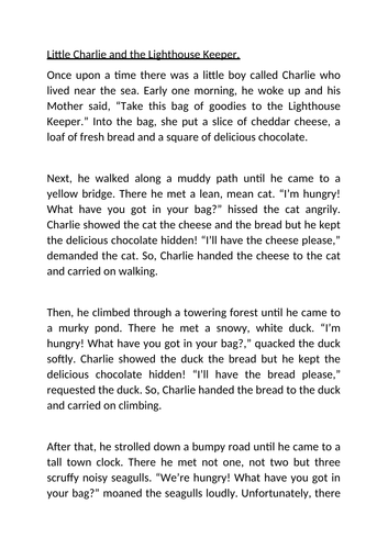 year 2 journey story talk for writing little charlie and the lighthouse ...