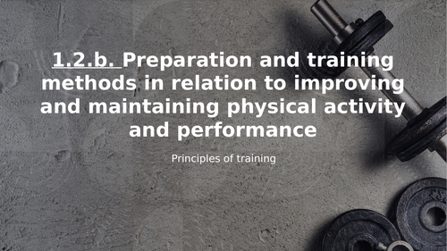 OCR ALEVEL PE Preparation and Training Methods | Teaching Resources