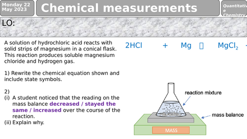 Quantitative Chemistry GCSE Ft | Teaching Resources
