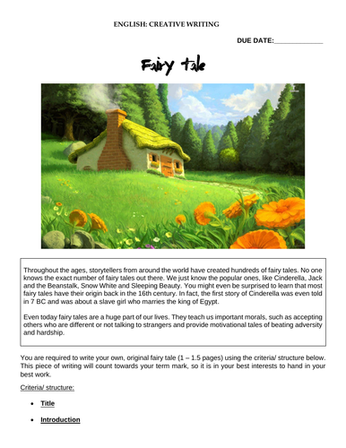 Creative writing task (Fairy Tale) | Teaching Resources