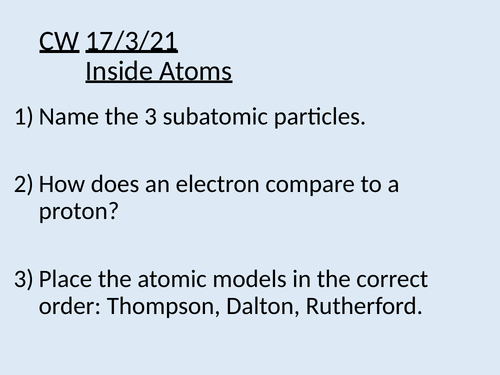 Inside Atoms (Radioactive Isotopes) | Teaching Resources