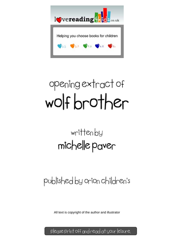 Wolf Brother - Whole Class Reading Session! | Teaching Resources