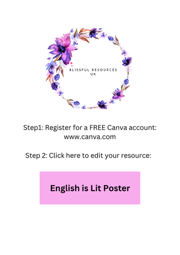 English is Lit poster | Teaching Resources
