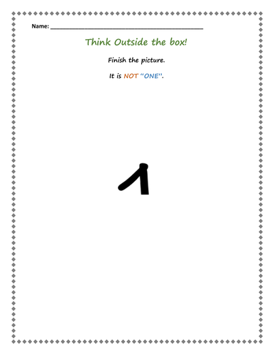 Think Outside the box Drawing Prompts - Numbers | Teaching Resources