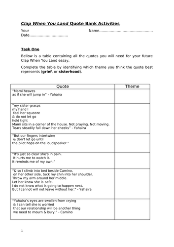 Clap When You Land | Teaching Resources